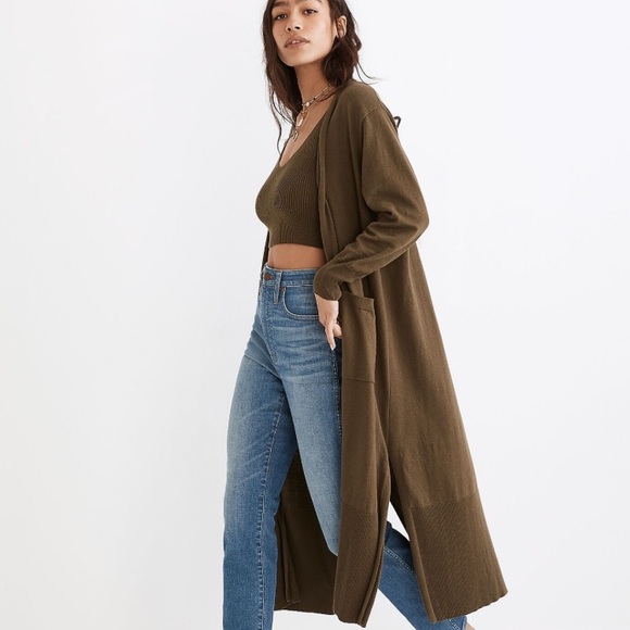 Madewell | Sweaters | Madewell Olive Green Cardigan Sweater Duster ...